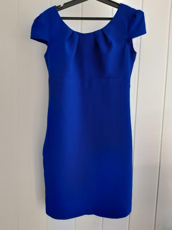 Синє плаття по фігурі — ціна 150 грн у каталозі Короткі сукні Купити жіночі речі за доступною