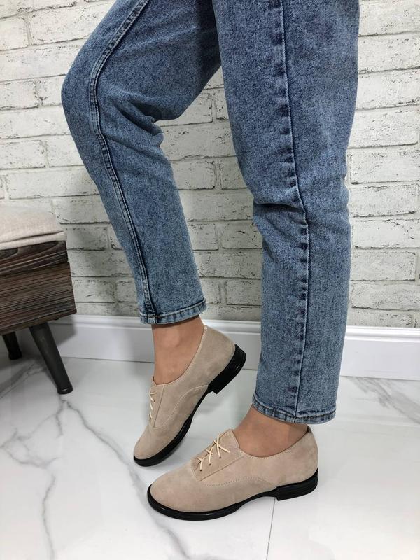 Замшеві туфлі зі шнурками — ціна 1650 грн у каталозі Туфлі Купити жіночі речі за доступною ціною