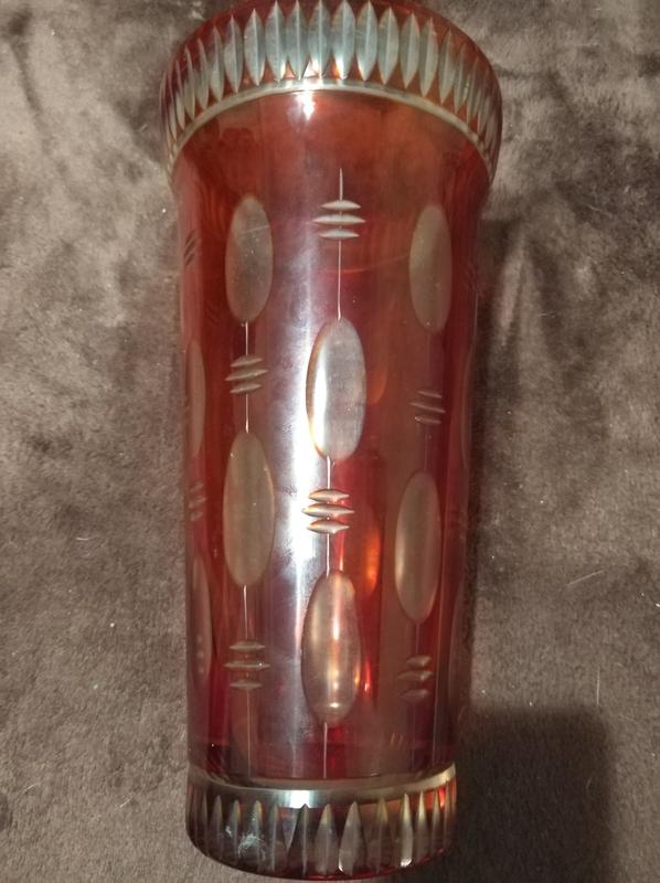 Ваза кольоровий кришталь вінтаж часів срср маленький скольчик на 5фото видно — ціна 150 грн у