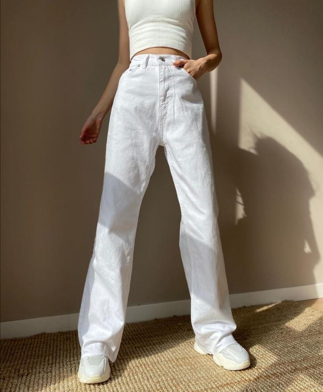 Джинси палаццо кюлоти кльош білі — ціна 999 грн у каталозі Джинси Купити жіночі речі за