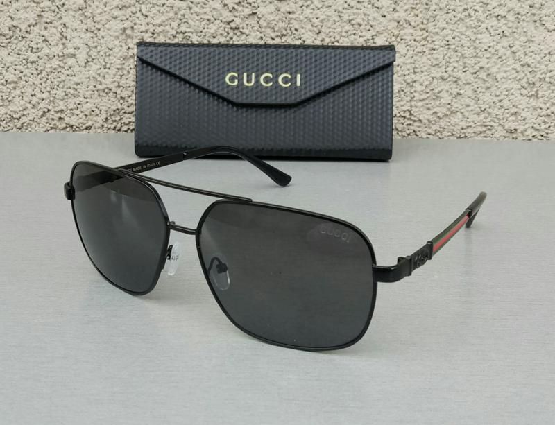 Gucci очки мужские солнцезащитные классика черные в металле — цена 850 ...