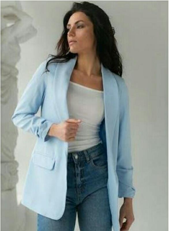 Блакитний піджак Bsb — ціна 260 грн у каталозі Піджаки і жакети Купити жіночі речі за доступною