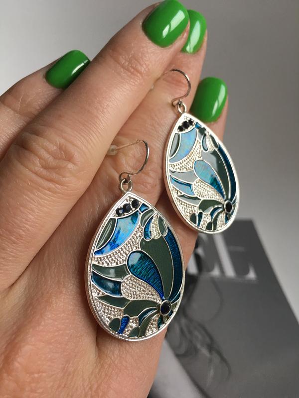 Сережки сині біжутерія нові — ціна 200 грн у каталозі Сережки Купити аксесуари за доступною