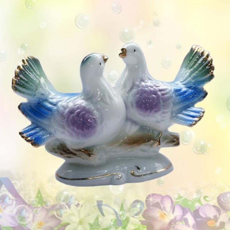 Статуэтка голуби пара на веточке — цена 303 грн в каталоге Статуэтки Купить товары для дома и