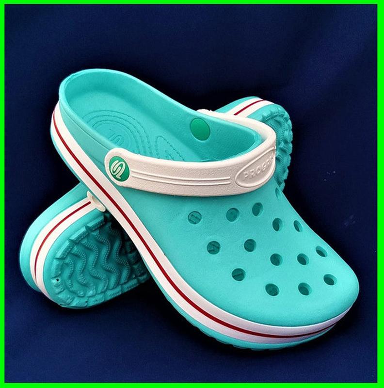 Женские тапочки crocs бирюзовые кроксы шлепанцы сланцы (размеры: 36,38 ...