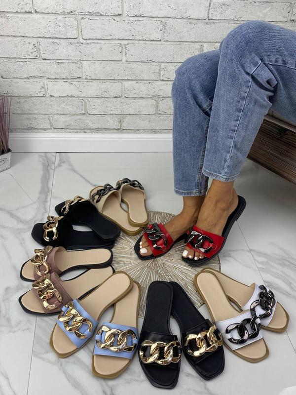 Босоножки шлепки кожа кожаные замшевые замша женские — цена 1300 грн в