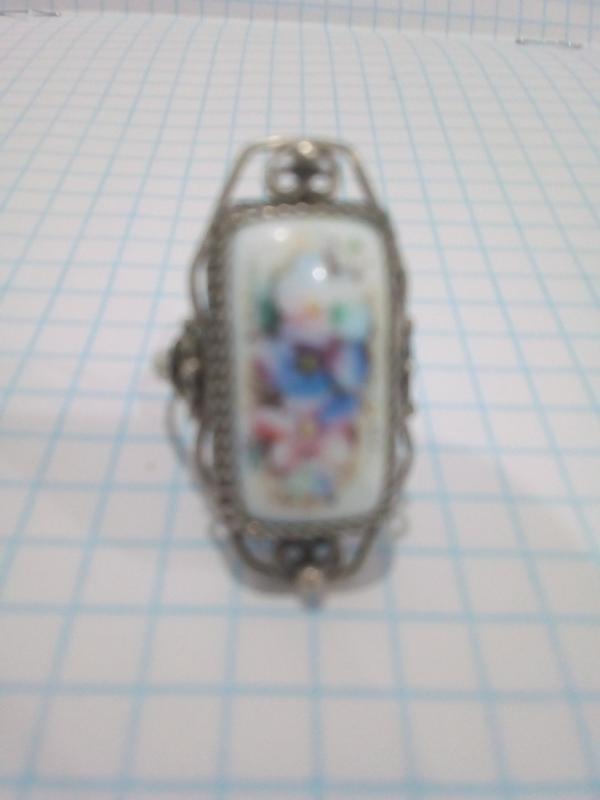 Кільце мельхіор фарфор фініфть 17 — ціна 580 грн у каталозі Кільця і персні Купити аксесуари за