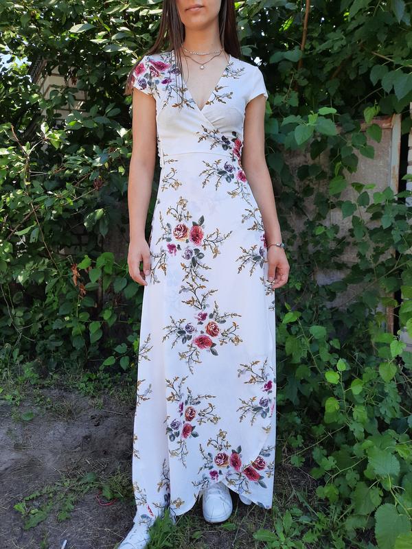 Плаття максі на запах — ціна 161 грн у каталозі Довгі сукні Купити жіночі речі за доступною