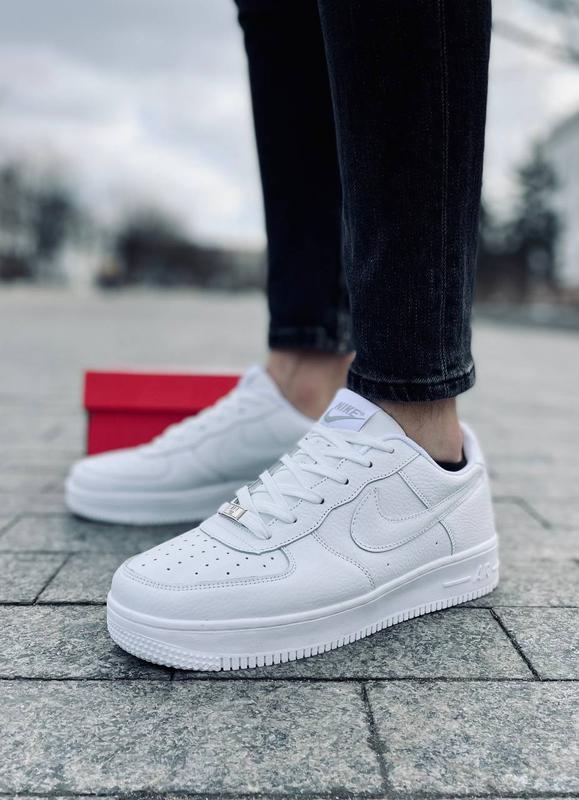 Nike air force classic, белые кожаные сникерсы, мужские кроссовки ...