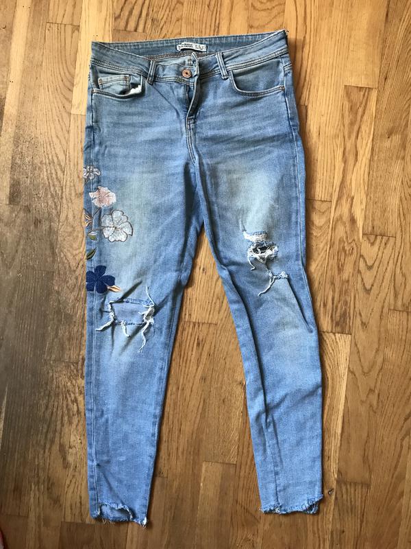 Джинси світлі zara з квіточками — ціна 250 грн у каталозі Джинси Купити ...