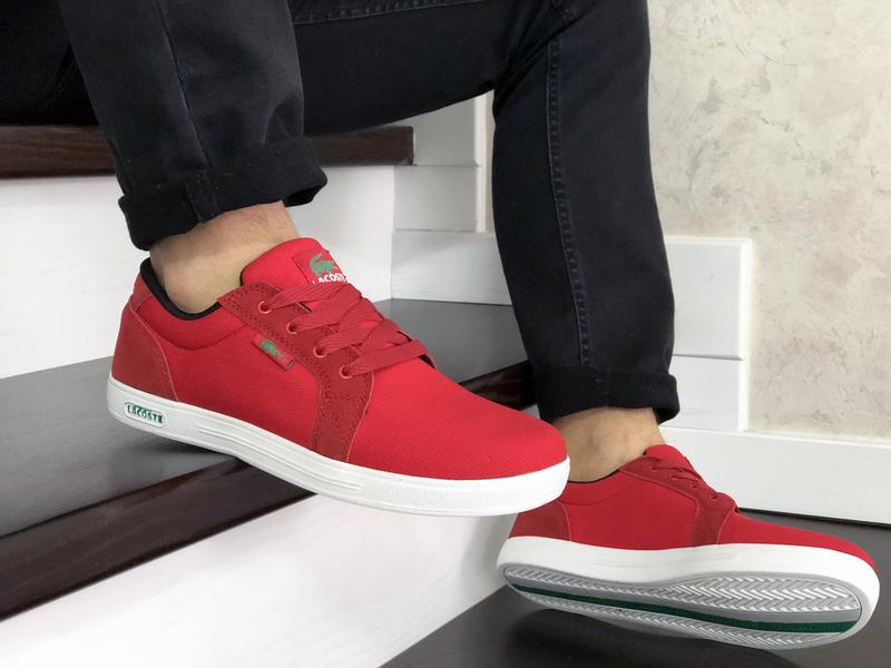 Мужские кеды lacoste в стиле лакоста красные — цена 1300 грн в каталоге ...