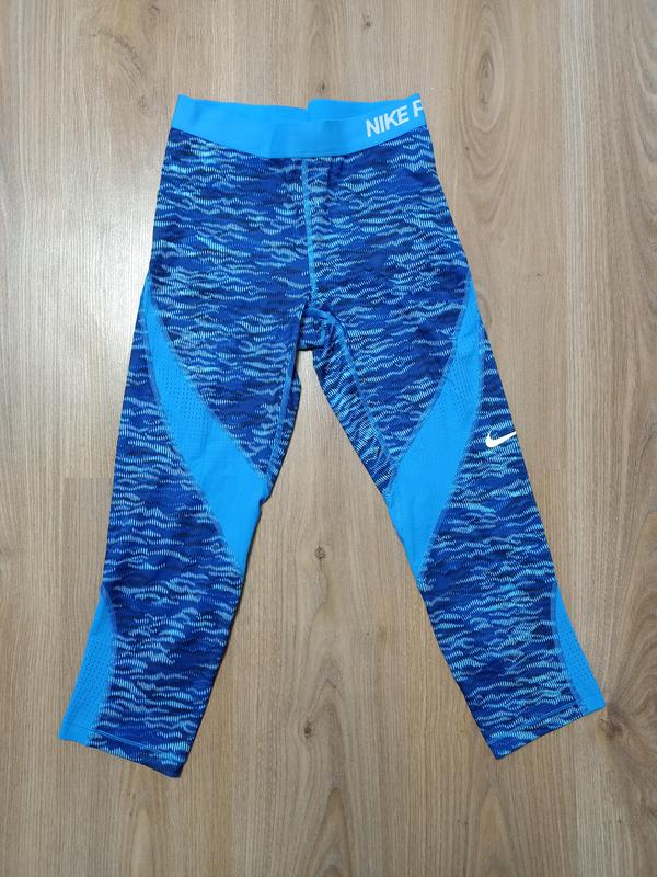 Женские леггинсы лосины nike pro размер м синие оригинальные для зала ...