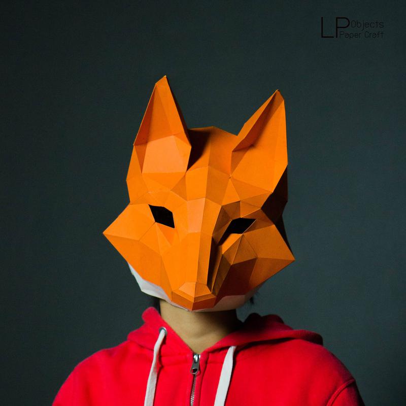 Маска лисы fox, маски для фотосессии, маска на день рождение — цена 500 ...