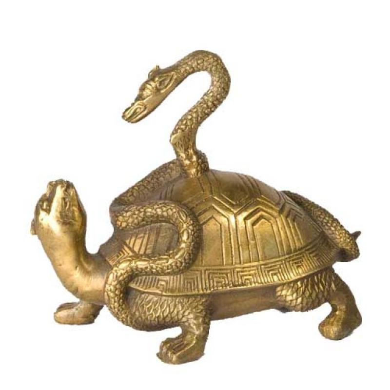 Статуэтка черепаха со змеей высота 13 см желтая 8964 — ціна 1011 грн у каталозі Статуетки