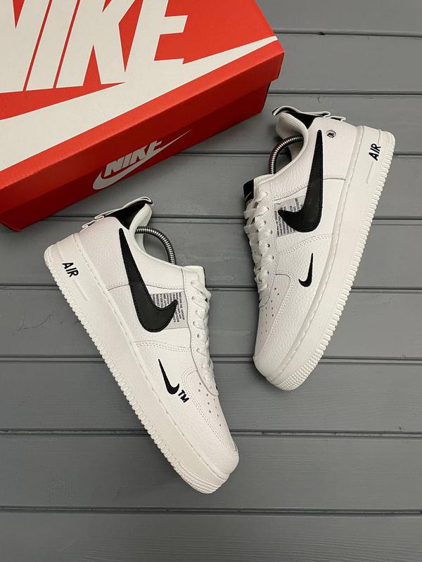 Чоловічі кросівки nike air force tm 🔺 найк аір форс білі з чорним ...