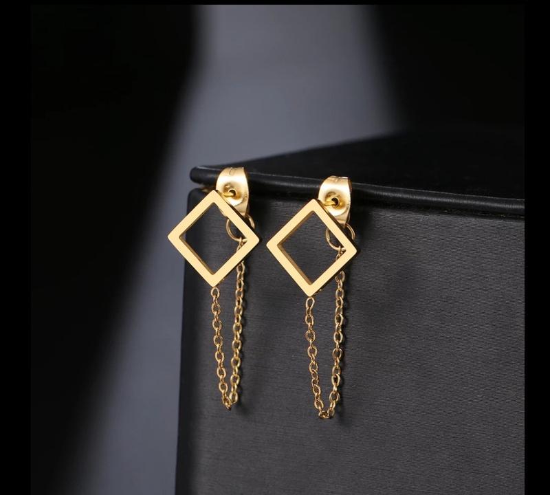 Медсталь сережки цвяшки пусети ромб квадрат геометрія із медичного ...