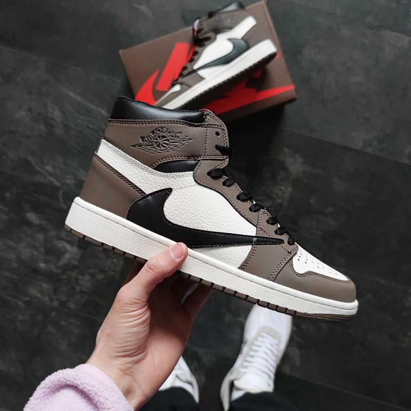 Мужские высокие кожаные кроссовки nike air jordan x travis scott 🆕найк ...
