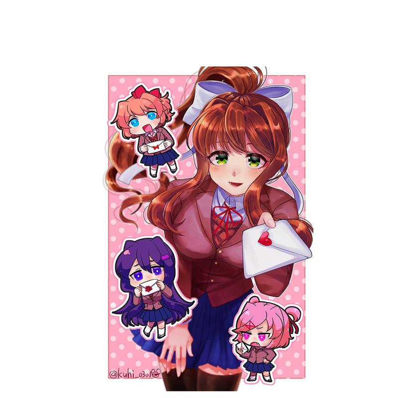 Постер плакат аниме доки доки doki doki literature club 42*29см а3 ...