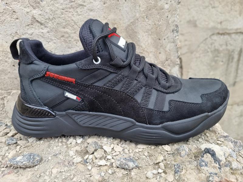 Кроссовки мужские puma trl чёрные кожаные пума размеры: 41,42,43,44,45 ...