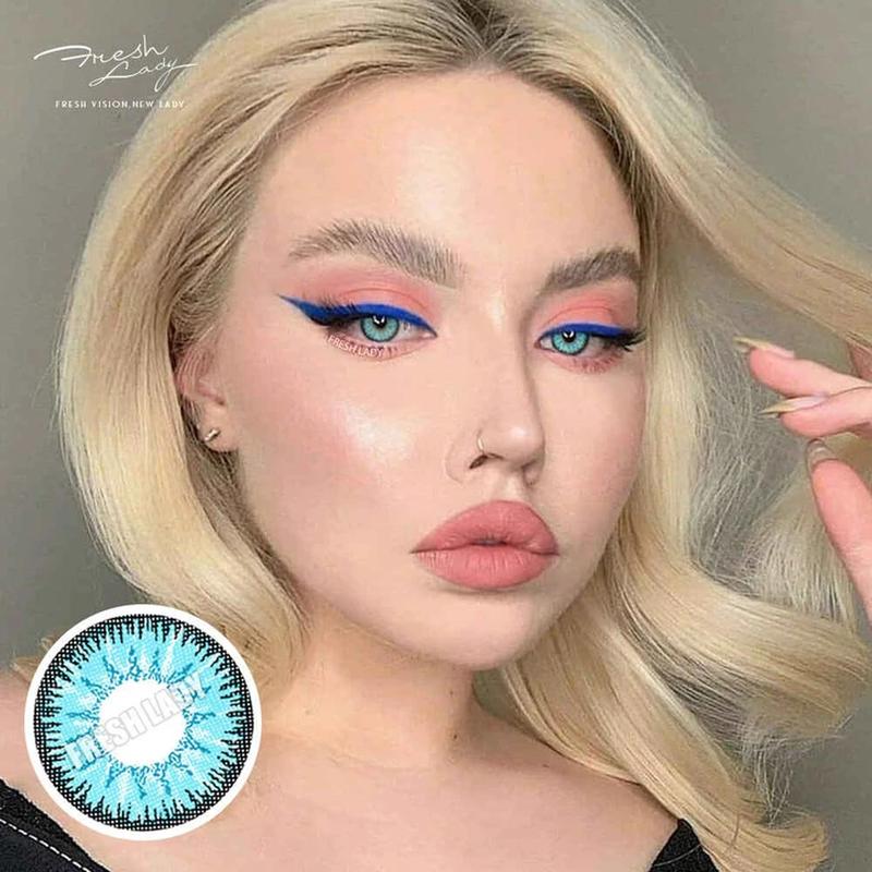 Линзы цветные для глаз (есть опт) голубые blue new подходят для светлых ...