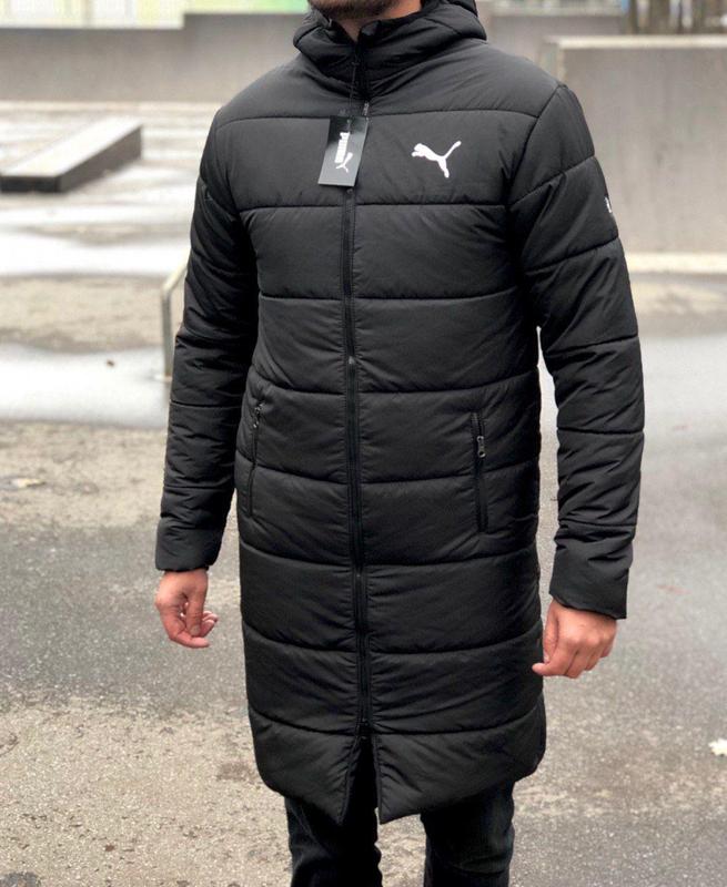 Зимняя мужская парки puma с капюшоном | зимняя длинная куртка пума ...