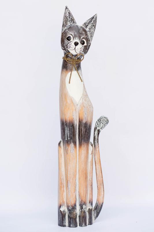 Статуетка деревяна кішка натуральна мітха висота 80 см — ціна 1150 грн у каталозі Статуетки