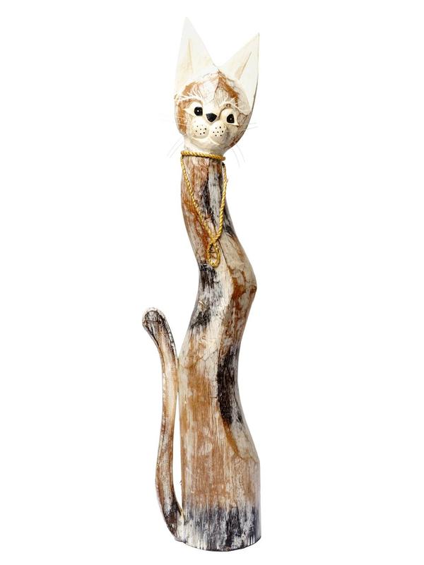 Статуэтка кошка деревянная грациозная высота 80см — цена 1200 грн в каталоге Статуэтки Купить