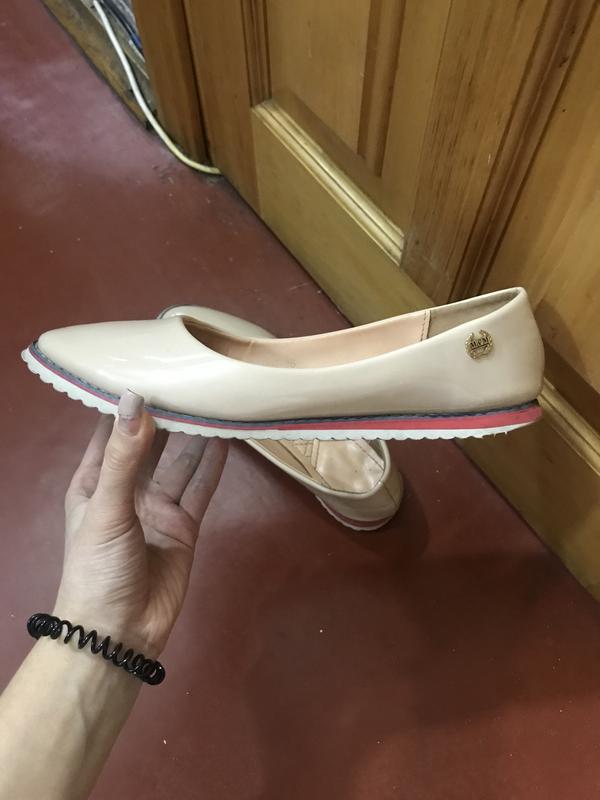 Лакированные лак балетки туфли бежевые беж — цена 80 грн в каталоге Балетки Купить женские вещи