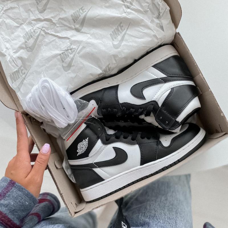 Чёрные высокие джорданы чорні високі найк еір джордан шкіра nike air ...