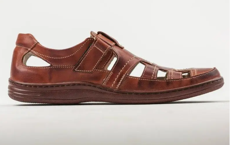 Мужские кожаные летние туфли comfort leather brown 030 к — цена 1570 ...