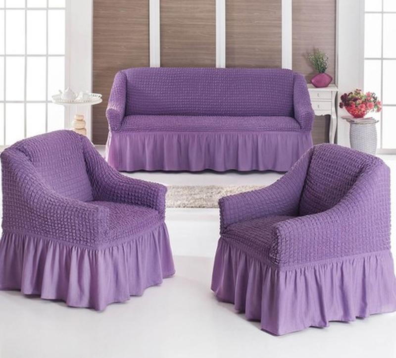 Чехол на диван и два кресла — цена 1600 грн в каталоге Чехлы для мебели Купить товары для дома и