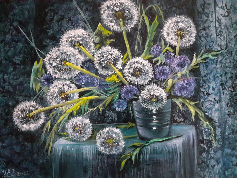 Картина маслом кульбабки — ціна 1150 грн у каталозі Картини Купити товари для дому та побуту