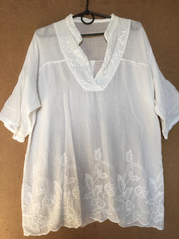 Легка туніка з вишивкою ️акція 1 2 4‼️ — ціна 235 грн у каталозі Блузи