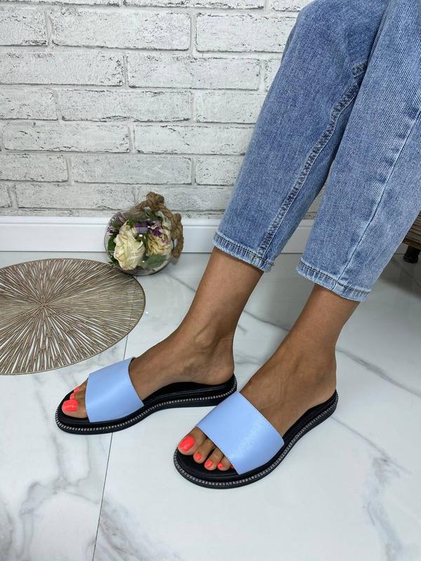 Женские кожаные шлепанцы — цена 1200 грн в каталоге Шлепанцы Купить