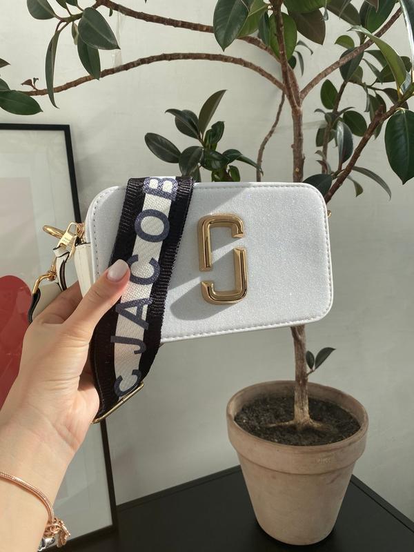 Marc jacobs the snapshot white gloss новинка трендова біла жіноча сумка ...