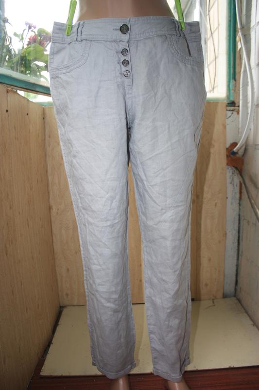 Стильні легкі лляні штани сірі — ціна 235 грн у каталозі Брюки Купити жіночі речі за доступною