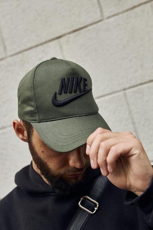 Кепка с лого nike хаки — цена 420 грн в каталоге Бейсболки и кепки ...