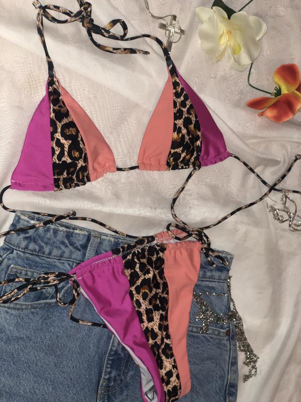 Купальник тигровий рожевий стрінги — ціна 399 грн у каталозі Купальники Купити жіночі речі за