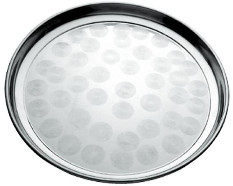 Поднос empire круглый ø35см, металлический круговым матовым декором ...