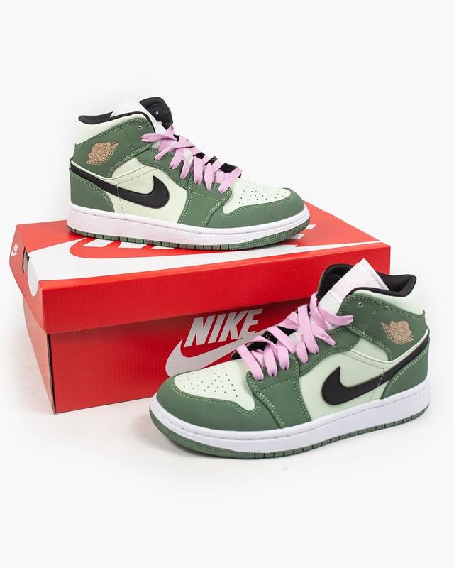Женские зелёные кроссовки кеды nike air jordan 1 зелені кросівки найк ...