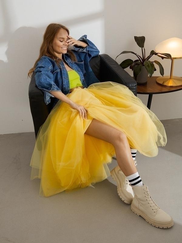 Яркая фатиновая юбка миди 🌼 — ціна 2402 грн у каталозі Міді спідниці Купити жіночі речі за