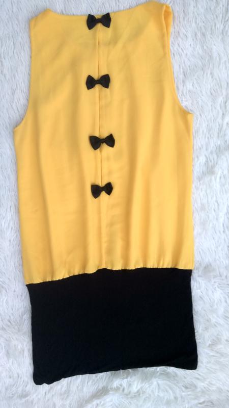 Жовте плаття-туніка з вільним верхом і вузькою чорною спідницею h&m ...