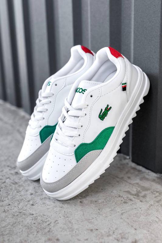 Кожаные белые кеды lacoste чоловічі білі кеди лакоста оригінал — цена ...