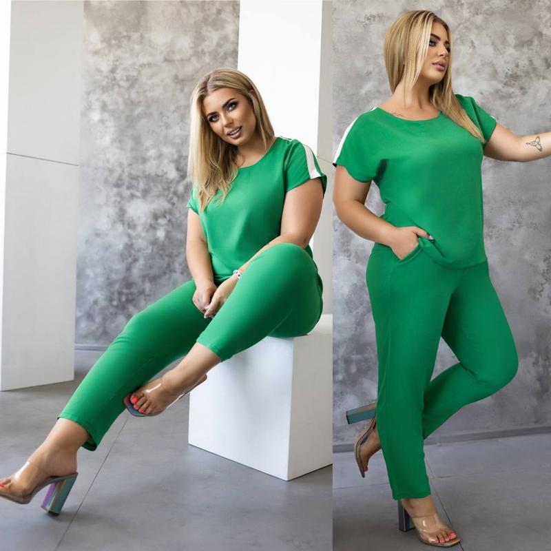 Костюм 2-ка🛍тканина:штапель колір:чорний,зелений,лаванда — ціна 730 грн ...