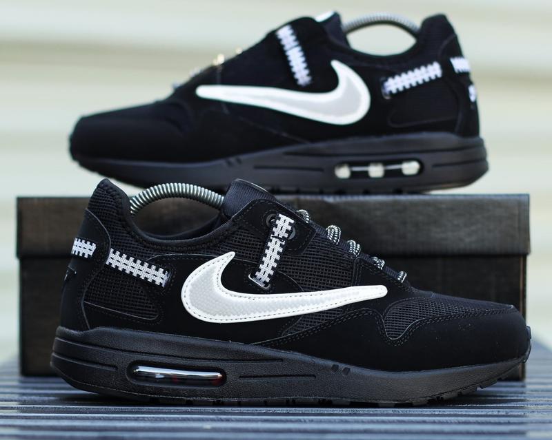 Мужские кроссовки travis scott x nike air max 1 black (найк аир макс 1 ...