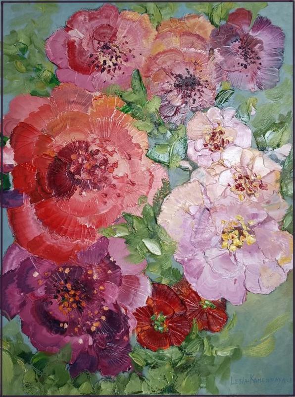 Картина маслом квіти україни — ціна 4000 грн у каталозі Картини Купити товари для дому та