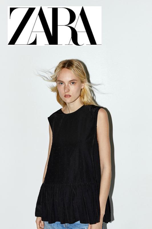 115 🍀топ з тканини плюмети з воланом від Zara оригінал — ціна 150 грн у каталозі Блузи Купити