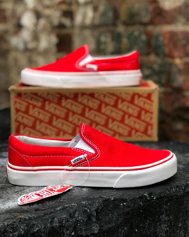 Красные кеды кроссовки мокасины ванс слипоны vans 40 р 41 р 42 р 43 ...