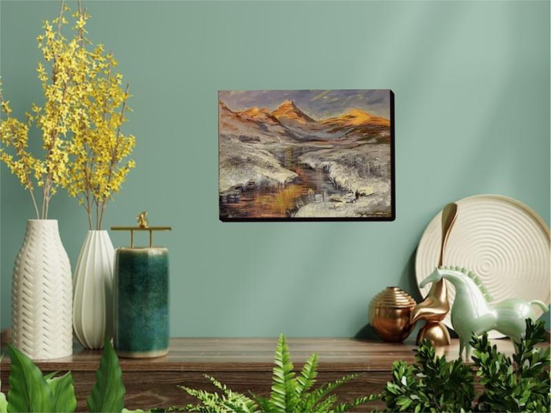 Картина олійними фарбами сонячні гори — ціна 2500 грн у каталозі