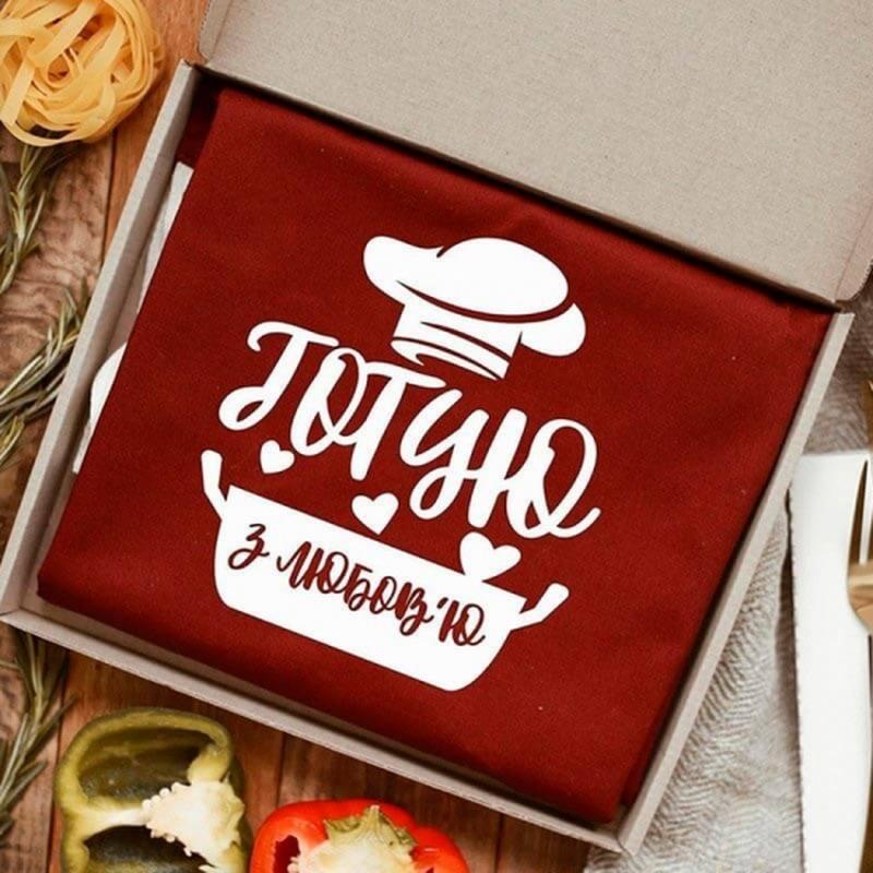 Фартух готую з любовю бордо — ціна 480 грн у каталозі Фартухи Купити товари для дому та